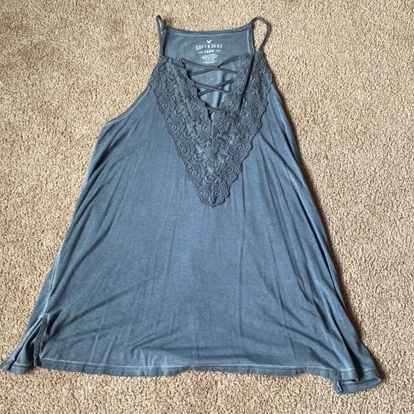 American Eagle Outfitters | Tops | Soft Sexy American Eagle Grey Tank | Poshmark